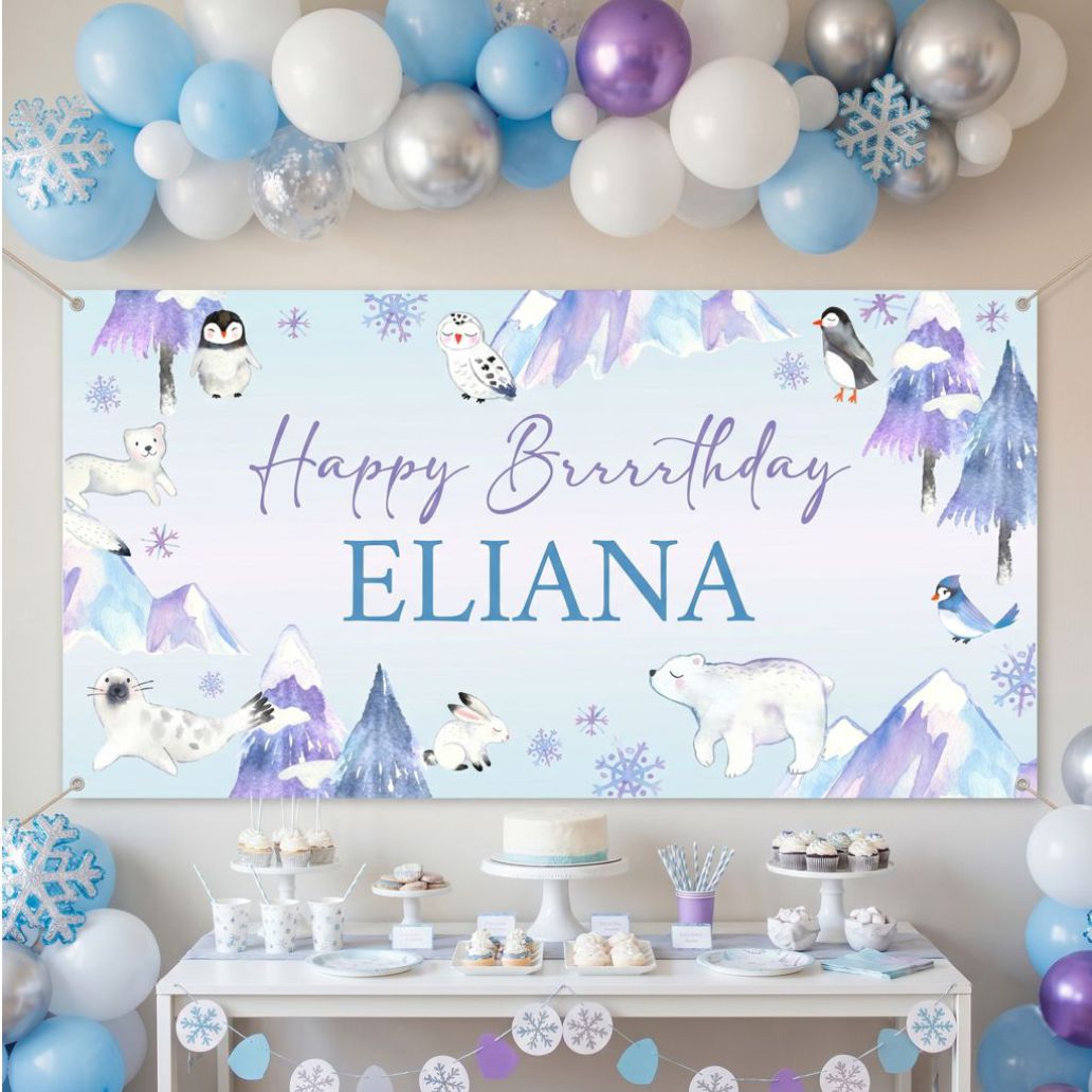 Personalized Winter and Christmas Banners for Parties and Birthdays ...