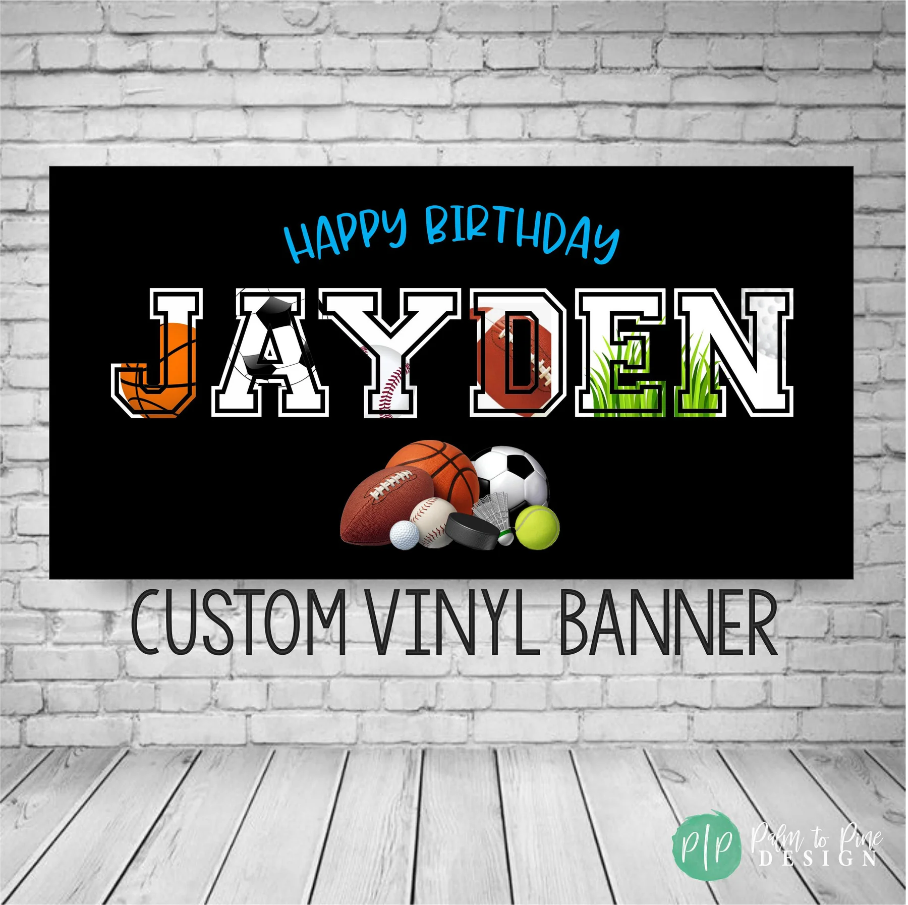Score Big with Our Personalized Sports Birthday Banner! – Palm to Pine ...