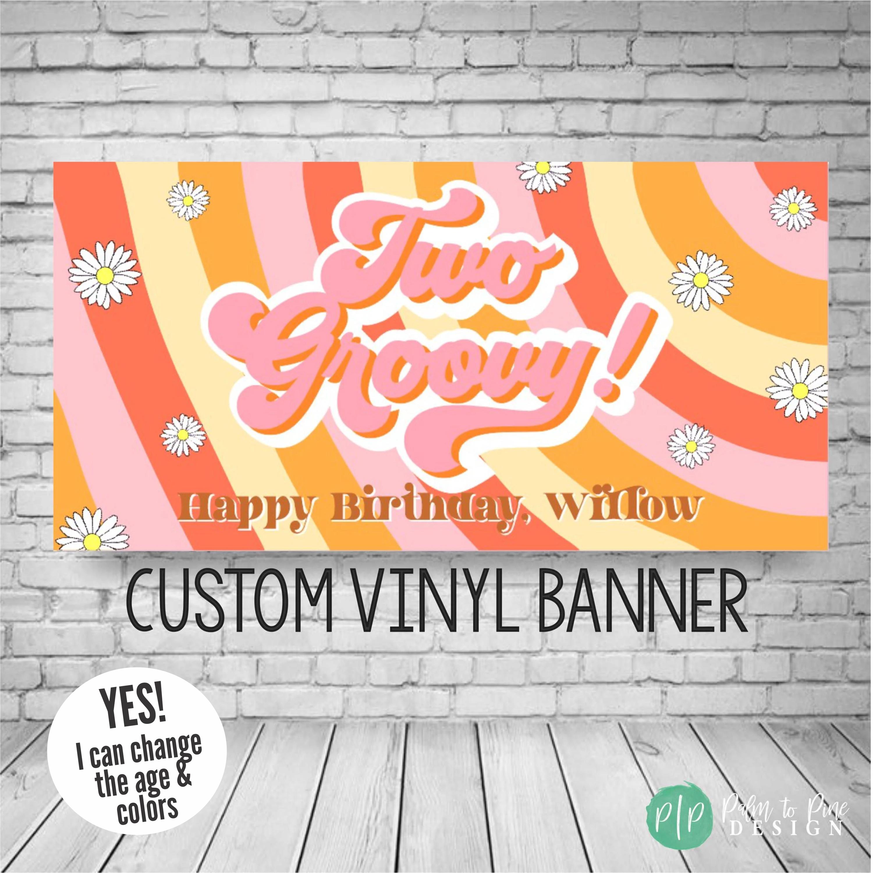 Groovy Birthday Banner – Palm to Pine Design