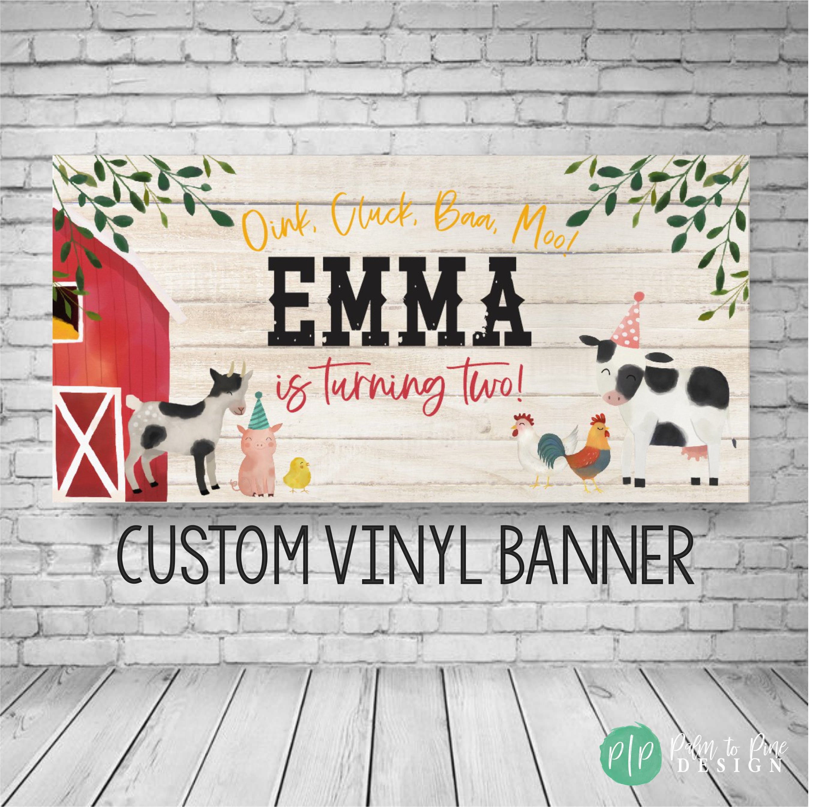 Farm Birthday Banner – Palm to Pine Design