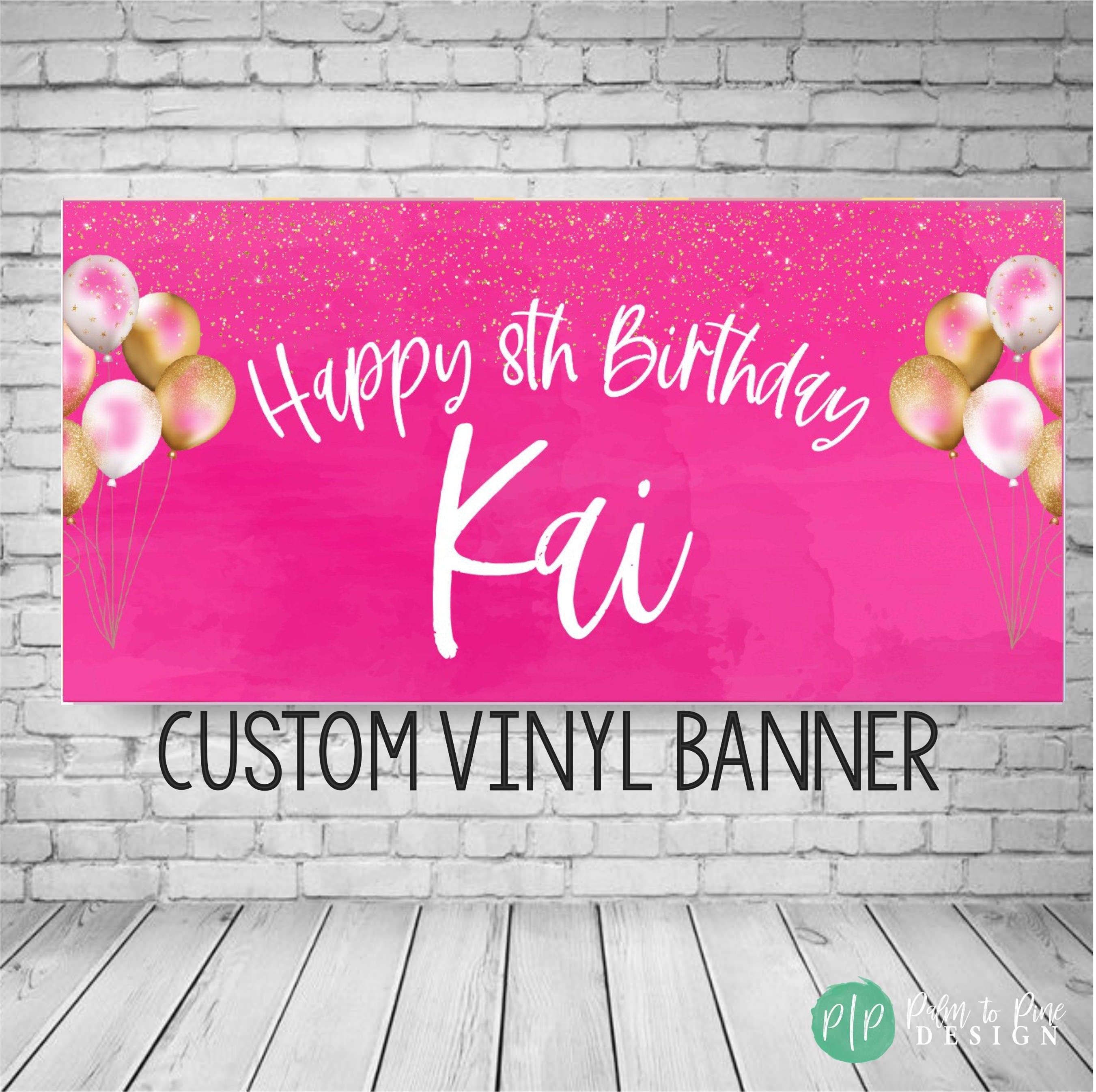 Hot pink and glitter banner – Palm to Pine Design