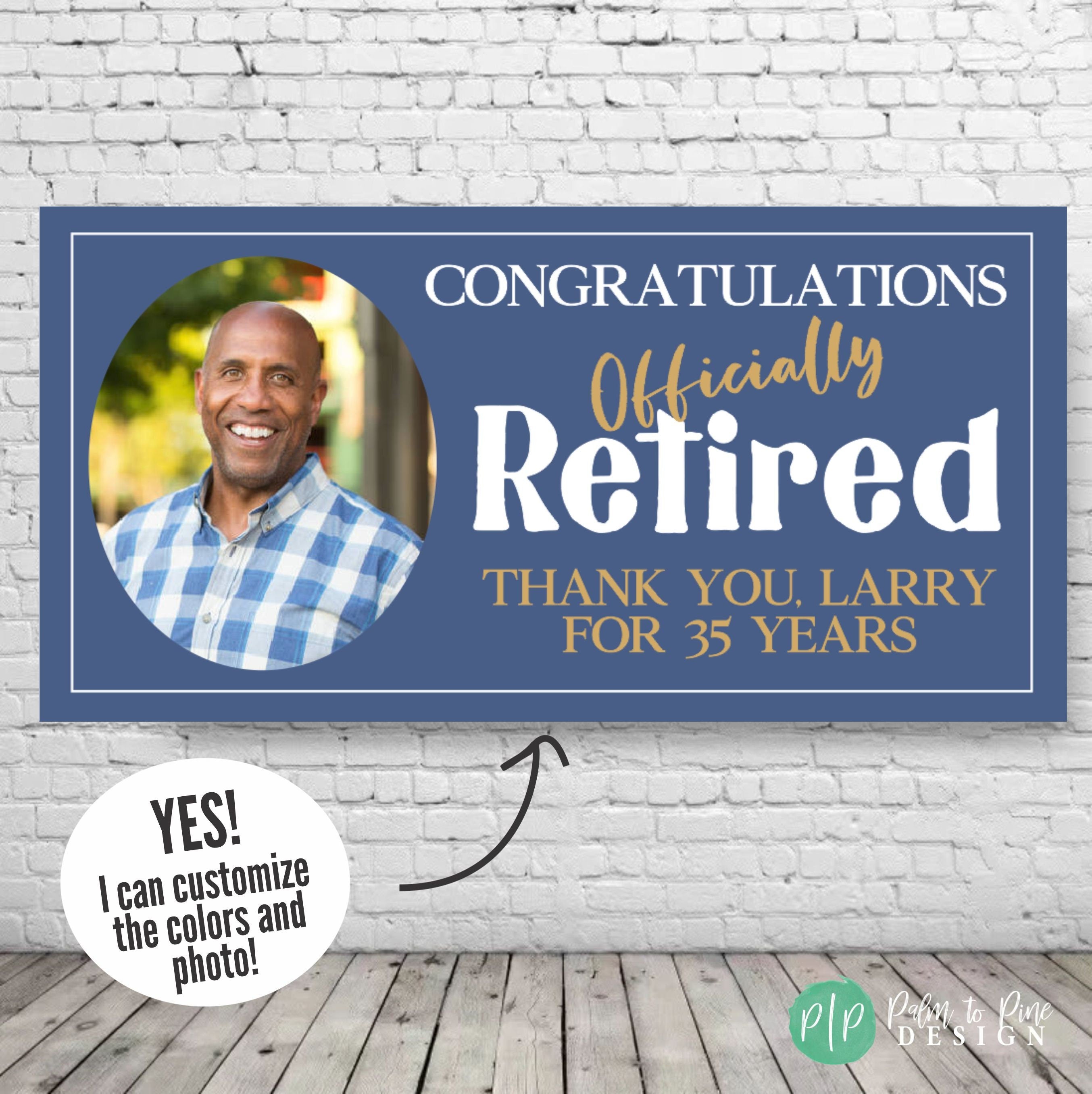 Retirement Banner – Palm to Pine Design