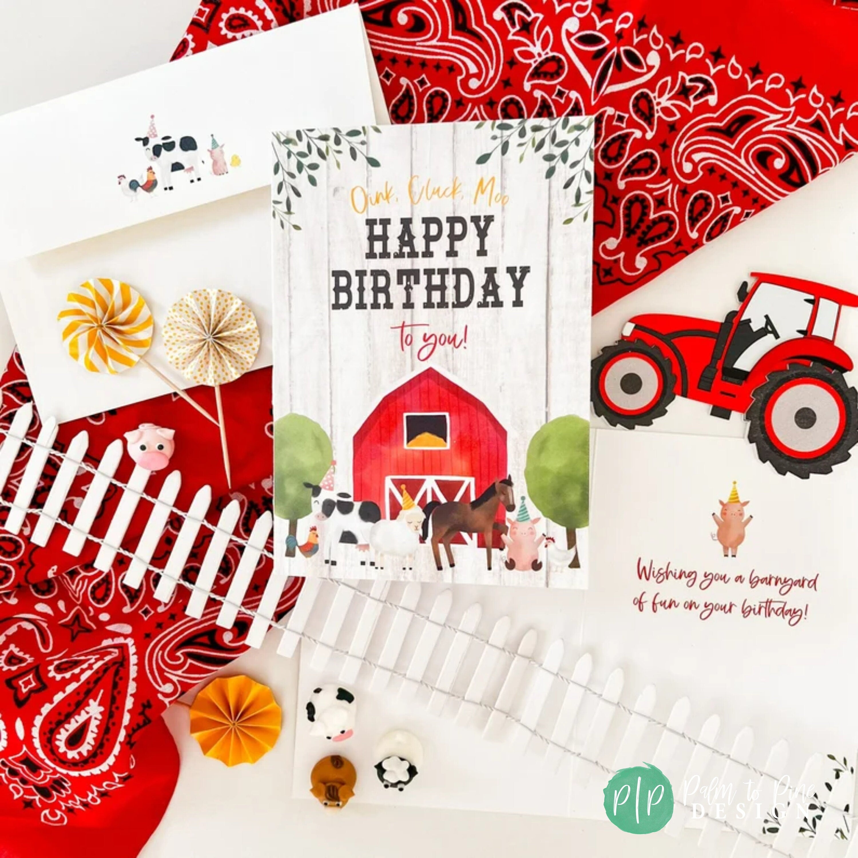Farm Birthday Greeting Card – Palm to Pine Design